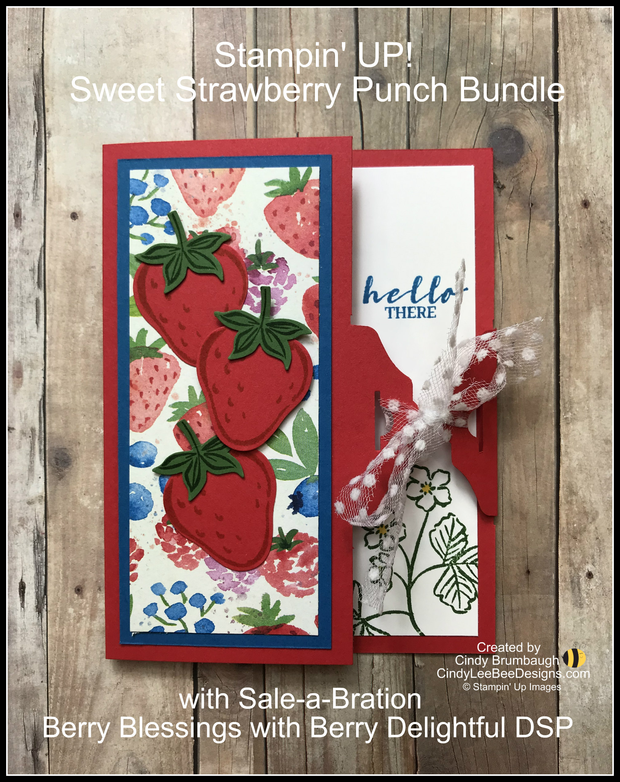 su-sweet-strawberry-with-berry-blessings-tag | Cindy Lee Bee Designs