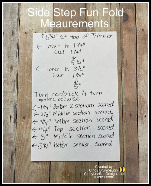 side-step-fun-fold-measurements-1 | Cindy Lee Bee Designs