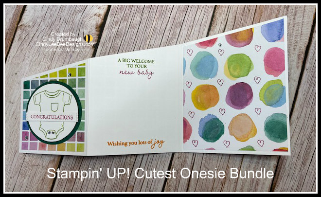 Stampin’ UP! Cutest Onesie Bundle Fun Fold | Cindy Lee Bee Designs