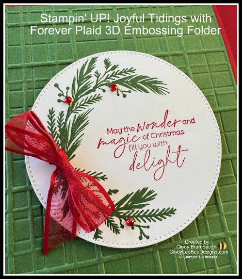 Stampin’ UP! Joyful Tidings with Forever Plaid 3D Embossing Folder ...
