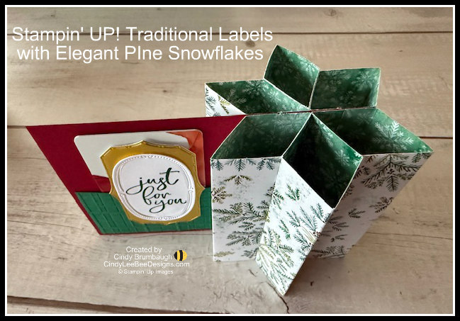 Stampin’ UP! Traditional Labels with Elegant Pine Snowflakes DSP Star ...